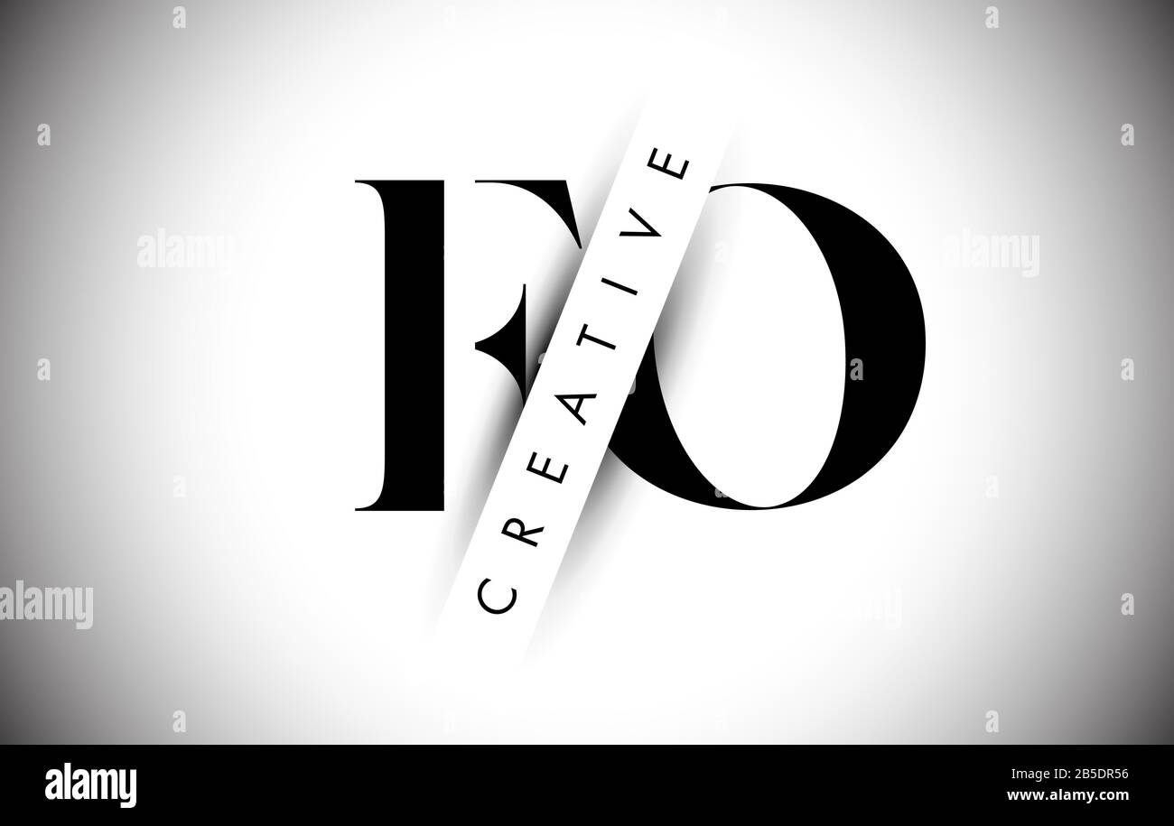FO F O Letter Logo with Creative Shadow Cut and Over layered Text ...