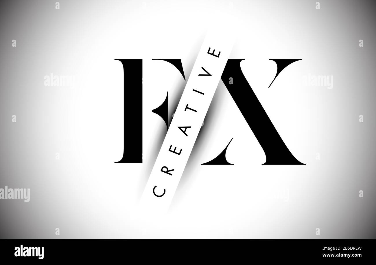 FX F X Letter Logo with Creative Shadow Cut and Over layered Text ...