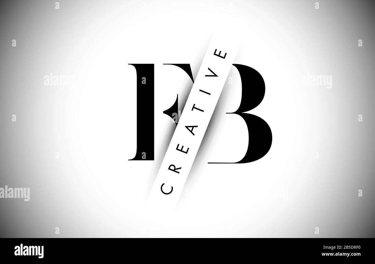 FB F B Letter Logo with Creative Shadow Cut and Over layered Text ...