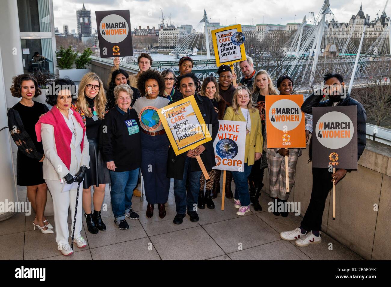 London, UK. 8th Mar 2020. Key supporters including Bianca Jagger, Sandi ...