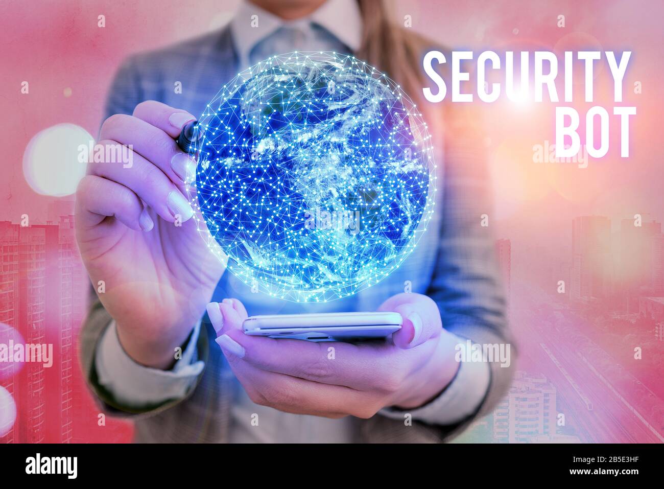 Text sign showing Security Bot. Business photo text software that ...