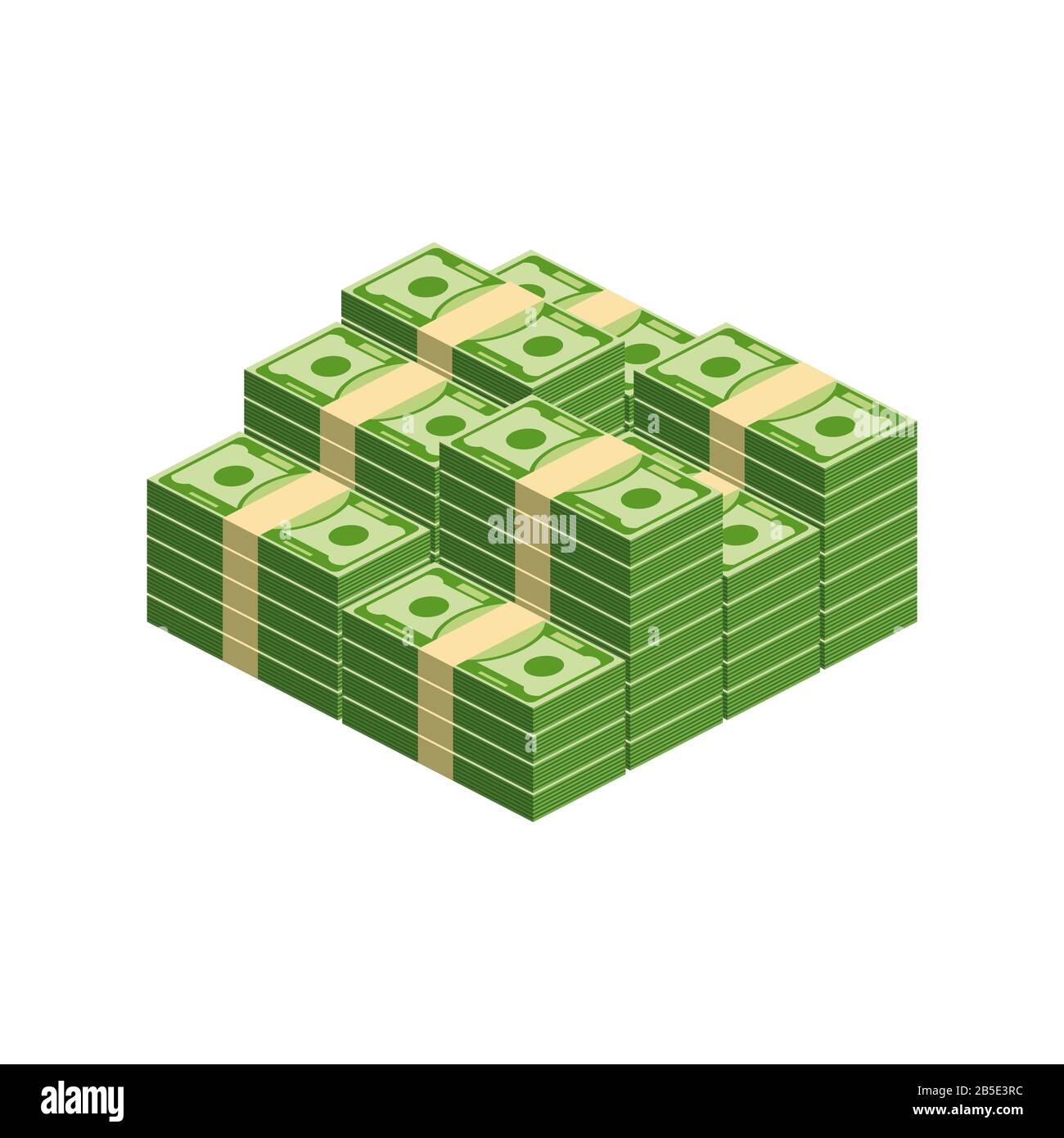 Huge packs of paper money. Bundle with cash bills Stock Vector Image ...