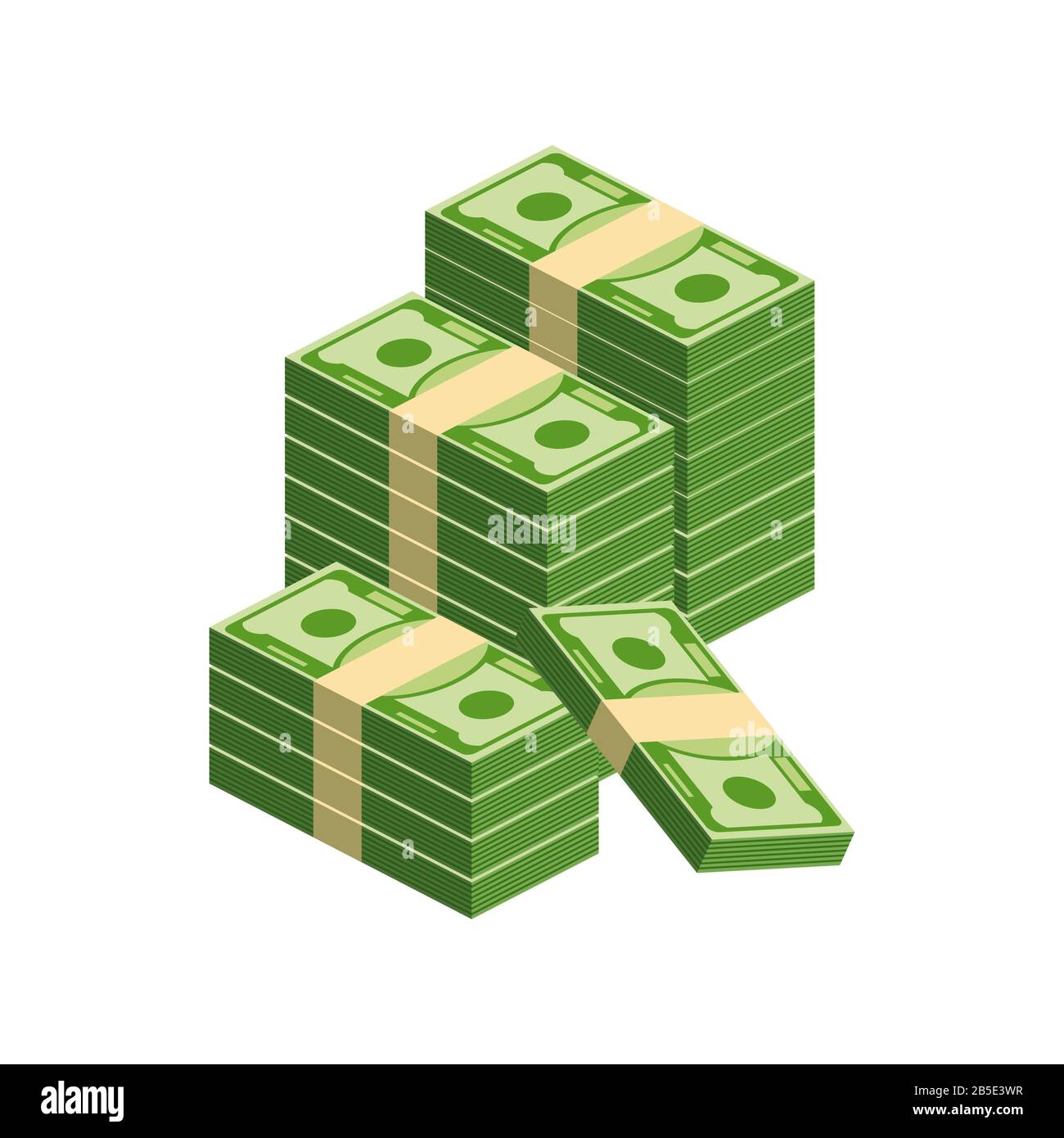 Huge packs of paper money. Bundle with cash bills Stock Vector Image ...