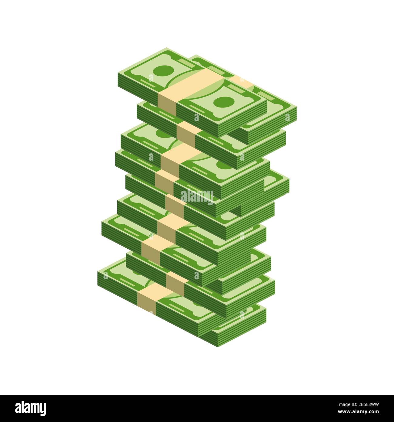 Huge packs of paper money. Bundle with cash bills Stock Vector Image ...