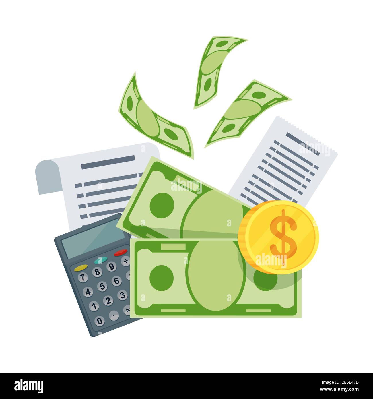 Bill payment calendar. Flat vector cartoon illustration Stock Vector ...