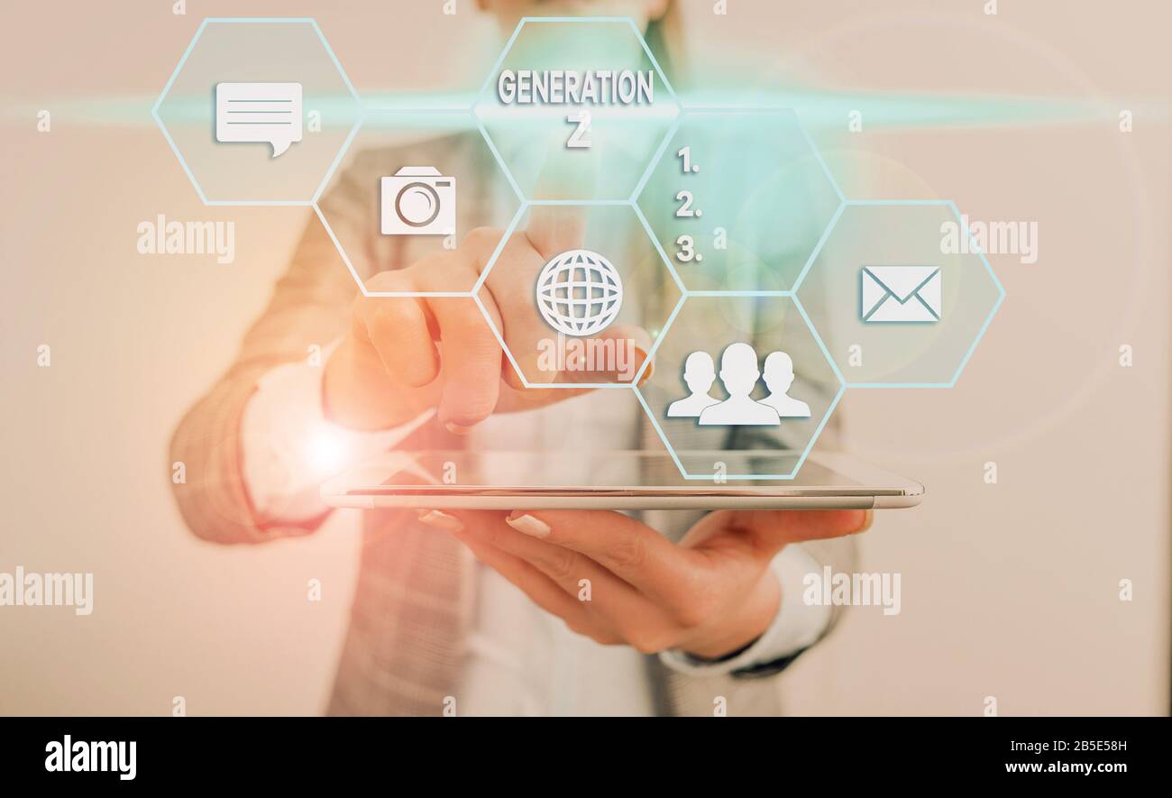 Handwriting text Generation Z. Conceptual photo name for the generation ...