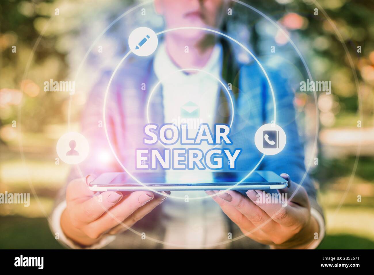 Conceptual hand writing showing Solar Energy. Concept meaning radiation ...