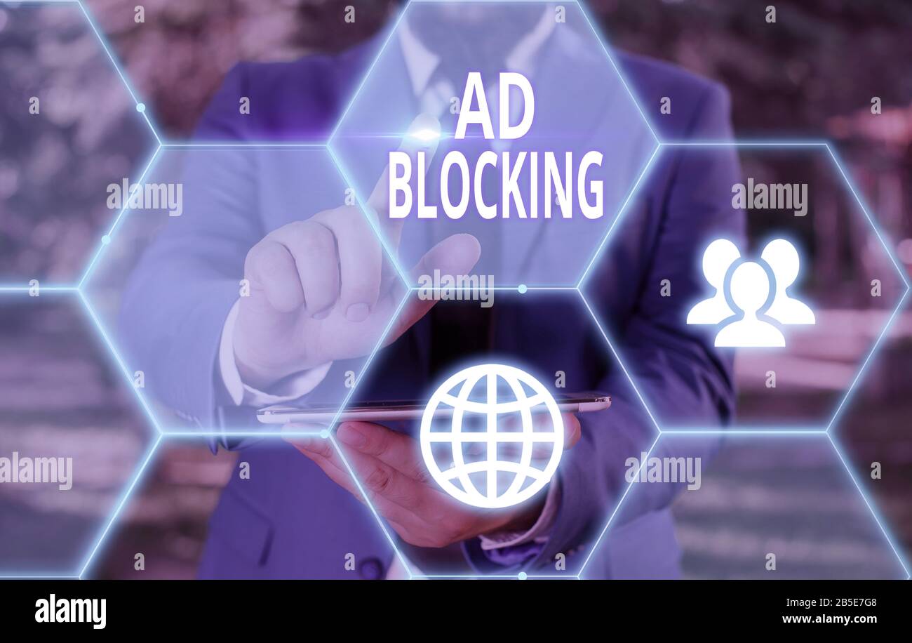 Conceptual Hand Writing Showing Ad Blocking Concept Meaning Program That Will Remove Different