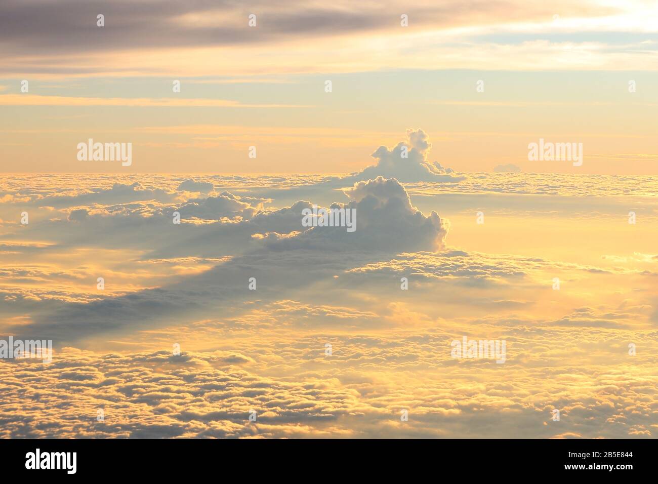 photo of beautiful sky, view from the window of an airplane Stock Photo ...