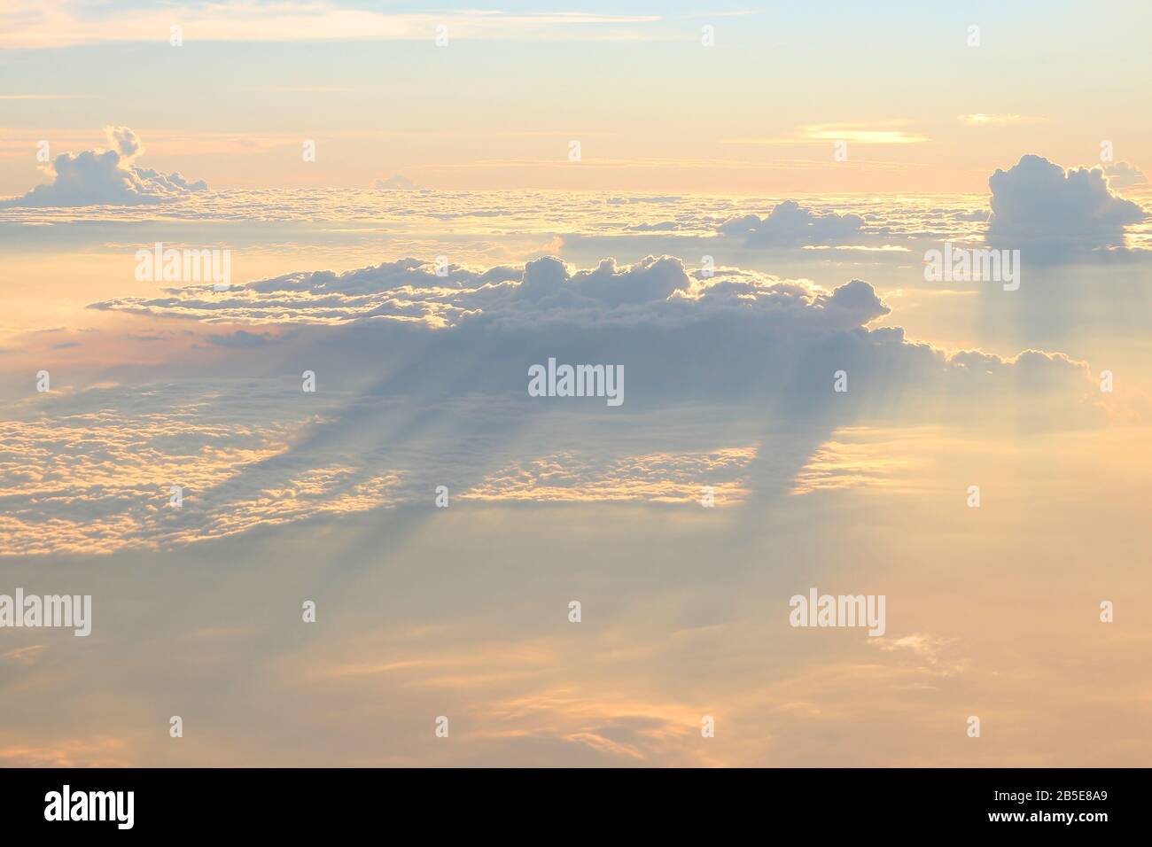 photo of beautiful sky, view from the window of an airplane Stock Photo ...