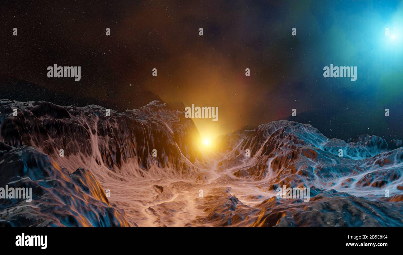 The surface of an abstract planet in a haze Stock Photo - Alamy