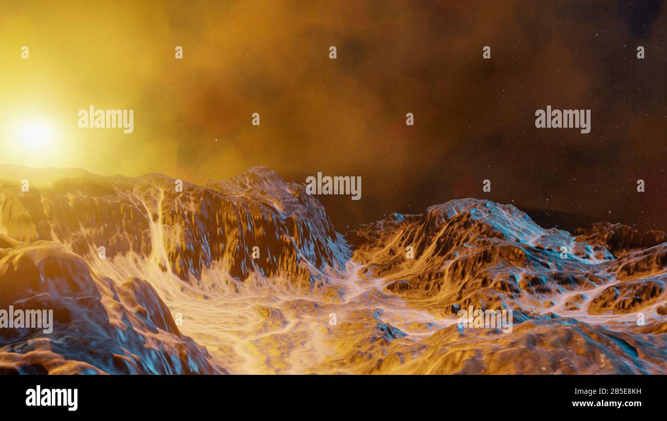 The surface of an abstract planet in a haze Stock Photo - Alamy