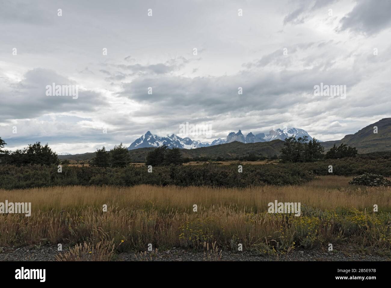 Panorama of Torres del Paine National Park, Patagonia, Chile Stock ...