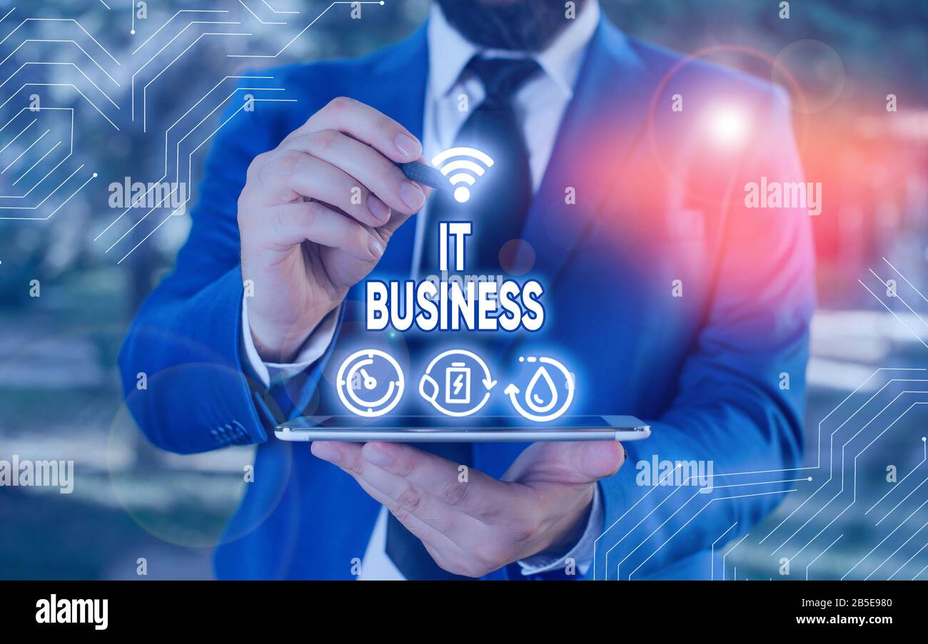 Conceptual hand writing showing It Business. Concept meaning ...