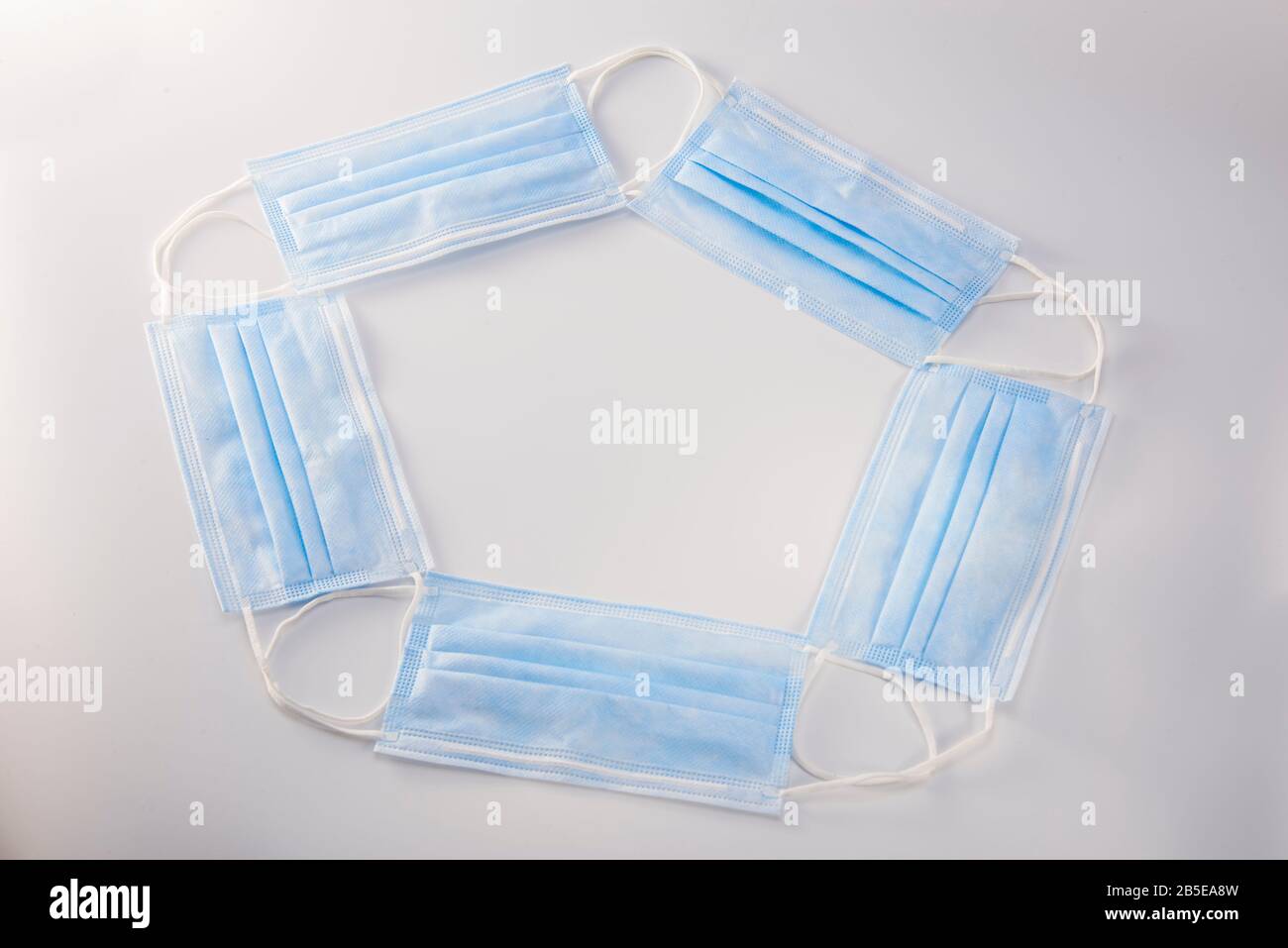Letter O laid out with disposable medical surgical masks Stock Photo ...