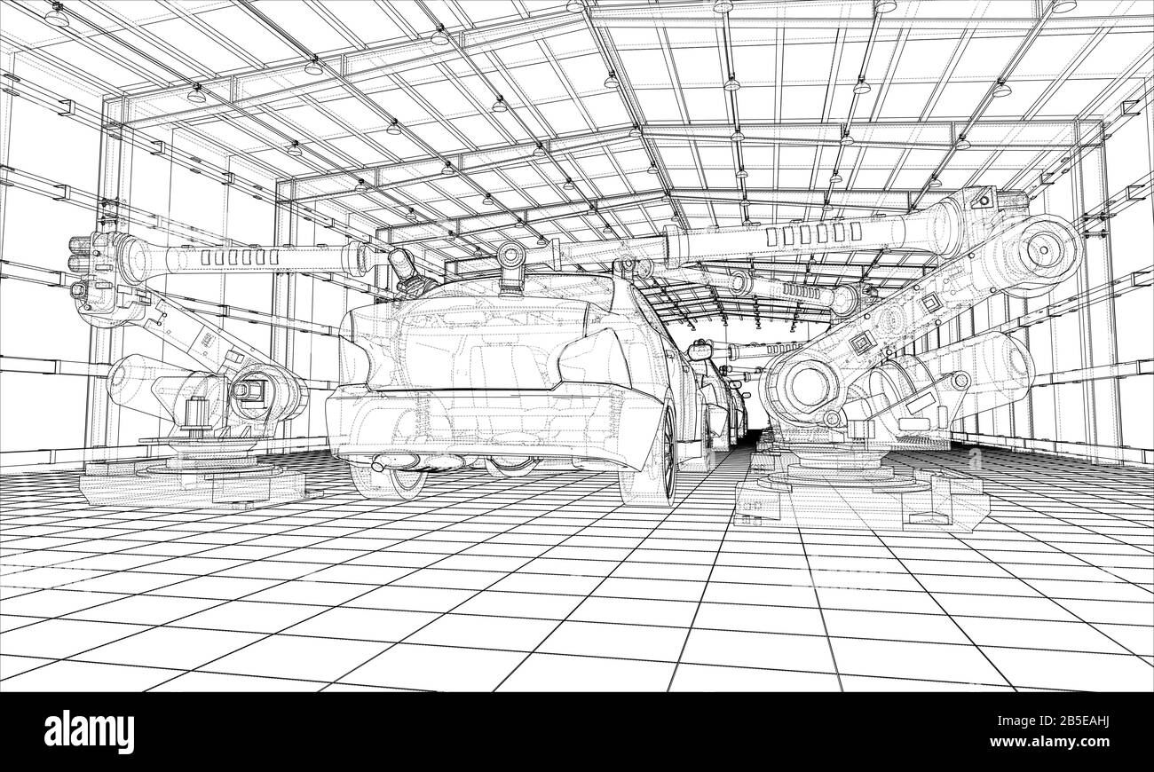 Assembly of motor vehicle. Vector Stock Vector Image & Art - Alamy