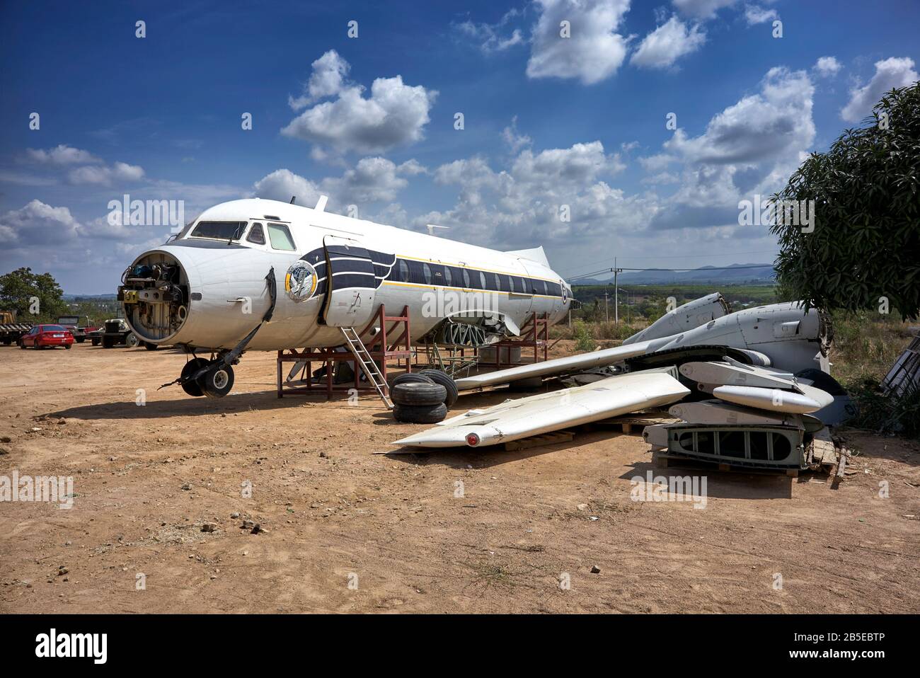 Airplane undergoing rebuild as an exhibition object at a vintage and ...