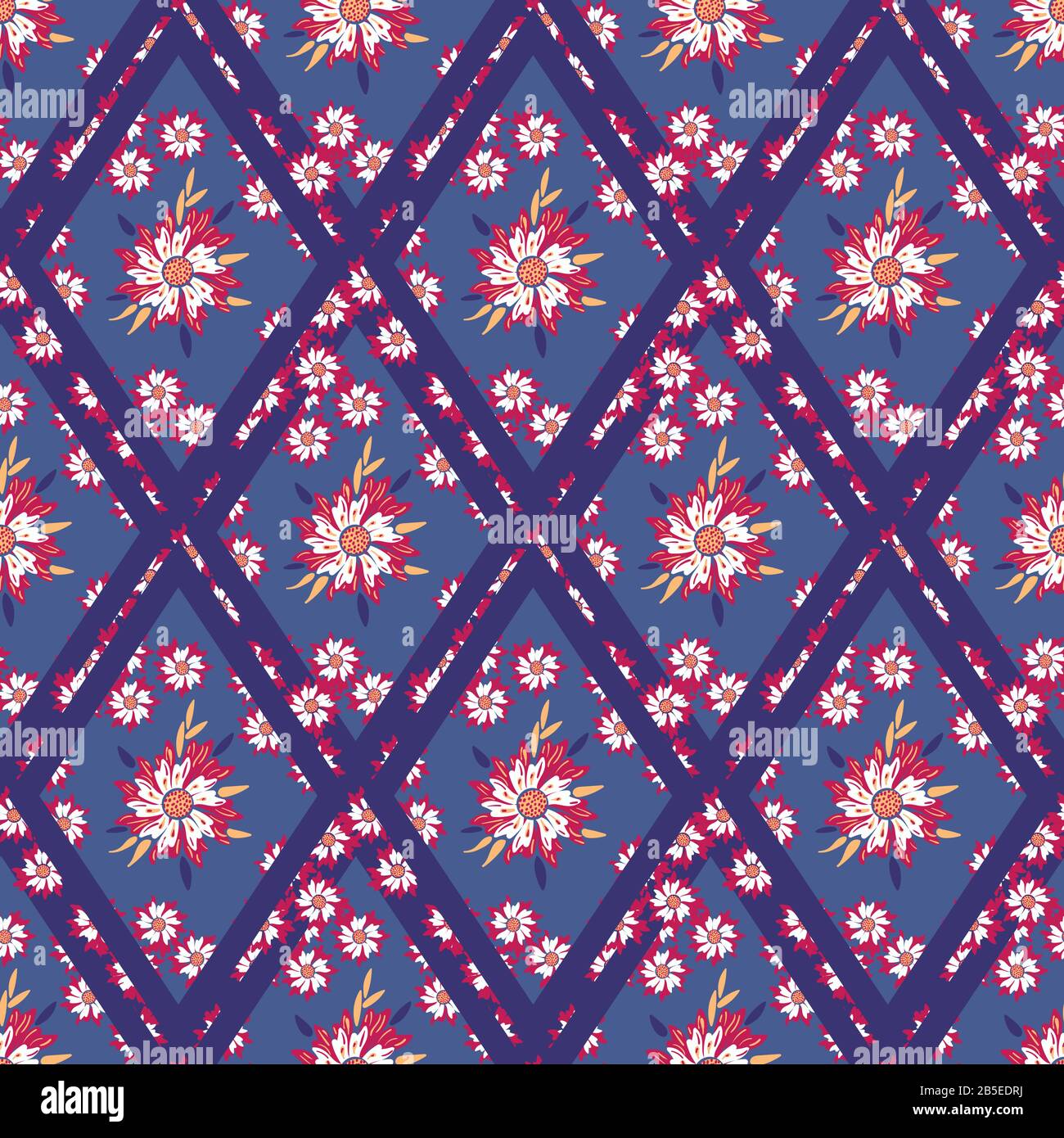 Seamless vector diamonds navy hi-res stock photography and images - Alamy