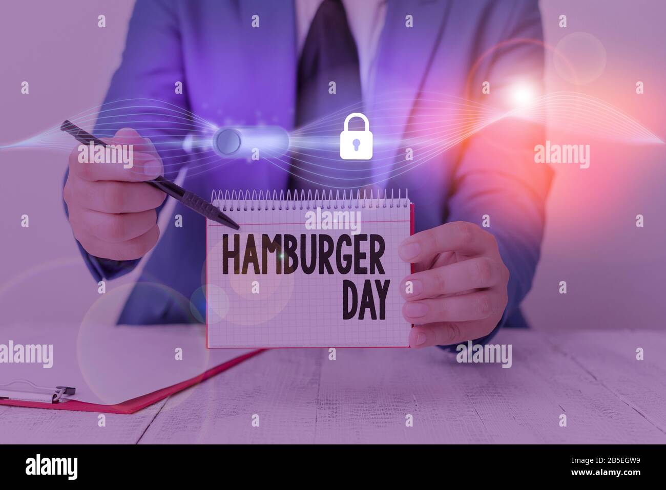 Writing note showing Hamburger Day. Business concept for celebrates the ...