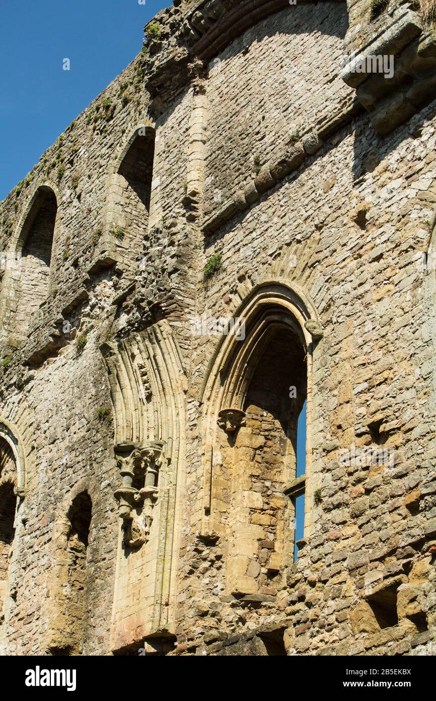 Details of the stone arches at Chepstow Castle UK Stock Photo - Alamy