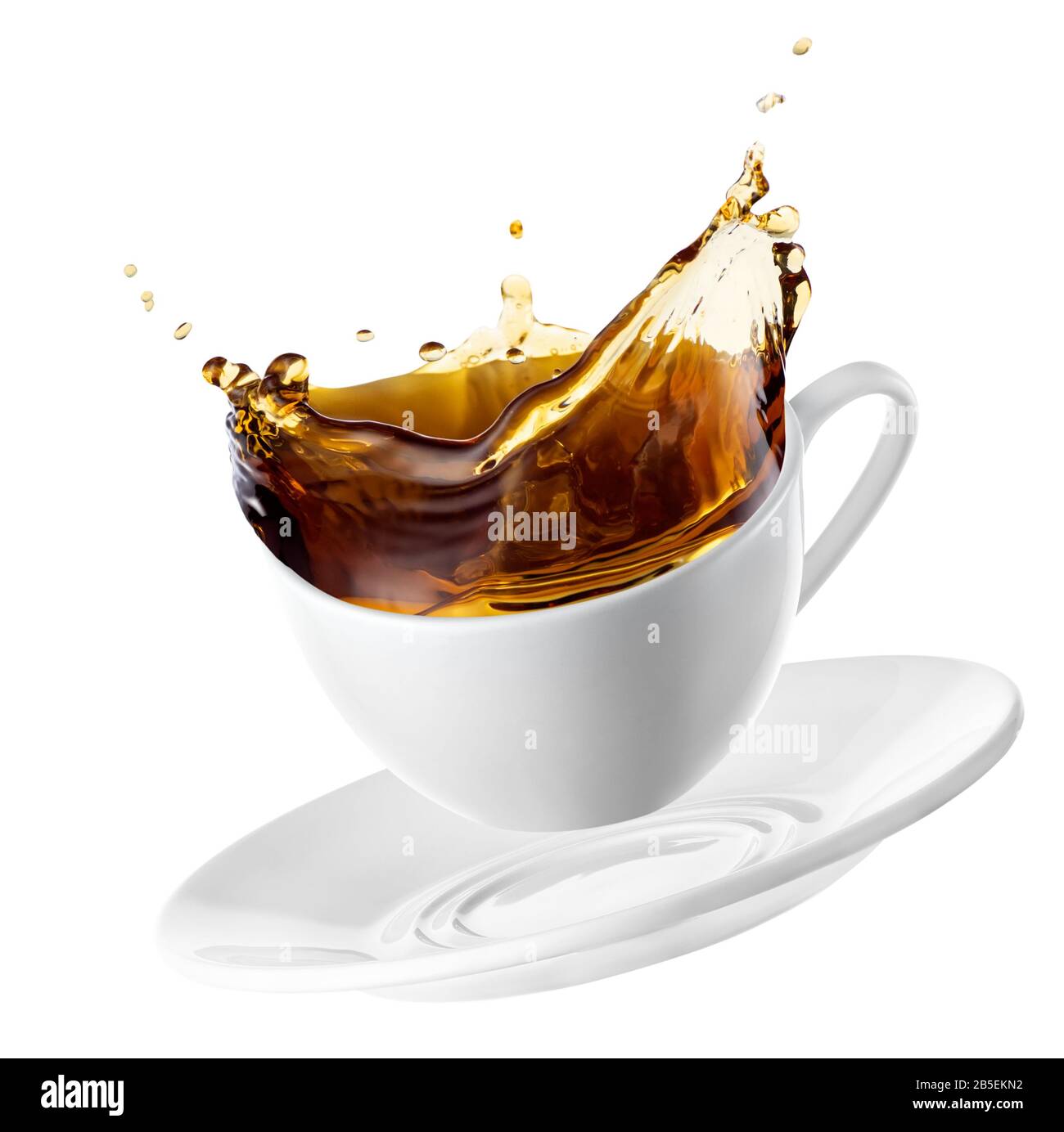 cup with tea splash Stock Photo - Alamy
