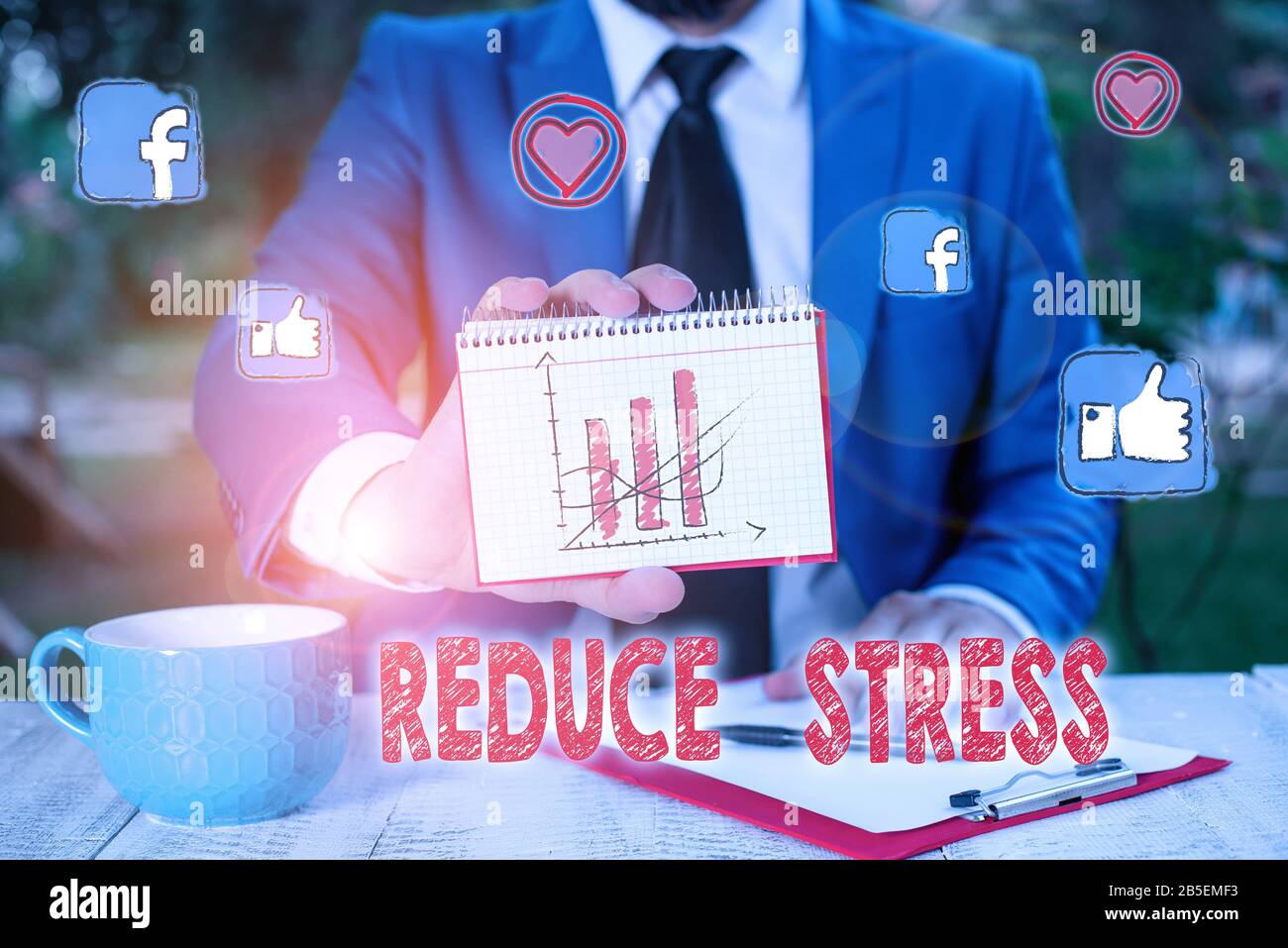 Conceptual hand writing showing Reduce Stress. Concept meaning to ...