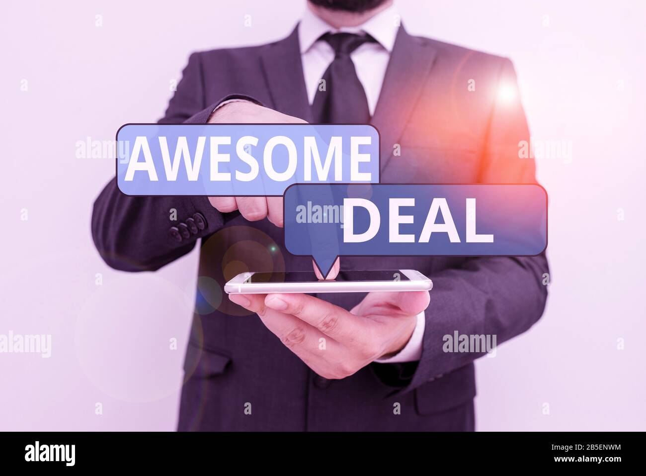 Conceptual hand writing showing Awesome Deal. Concept meaning A large ...