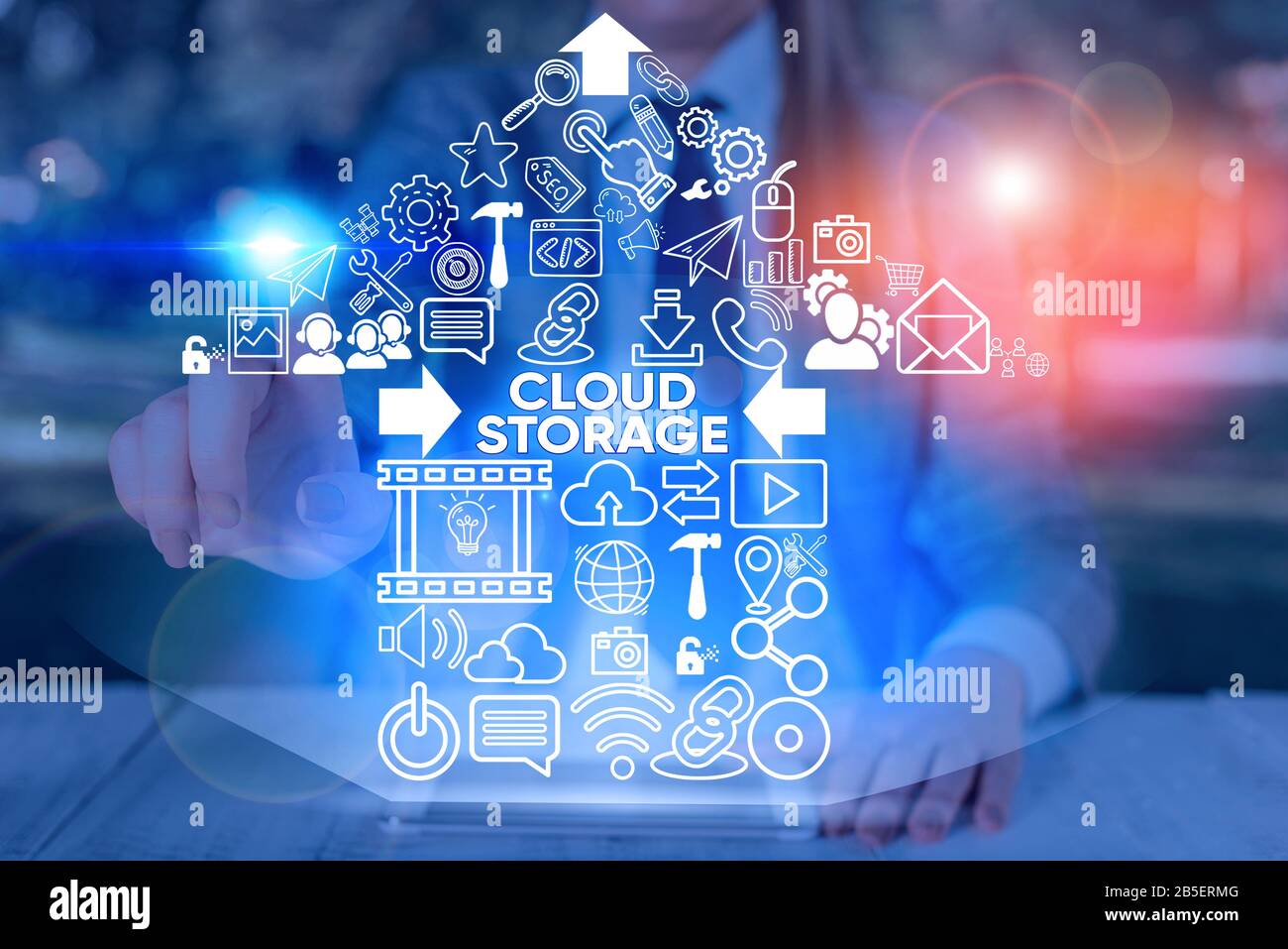 Word writing text Cloud Storage. Business photo showcasing the digital data is stored and ...