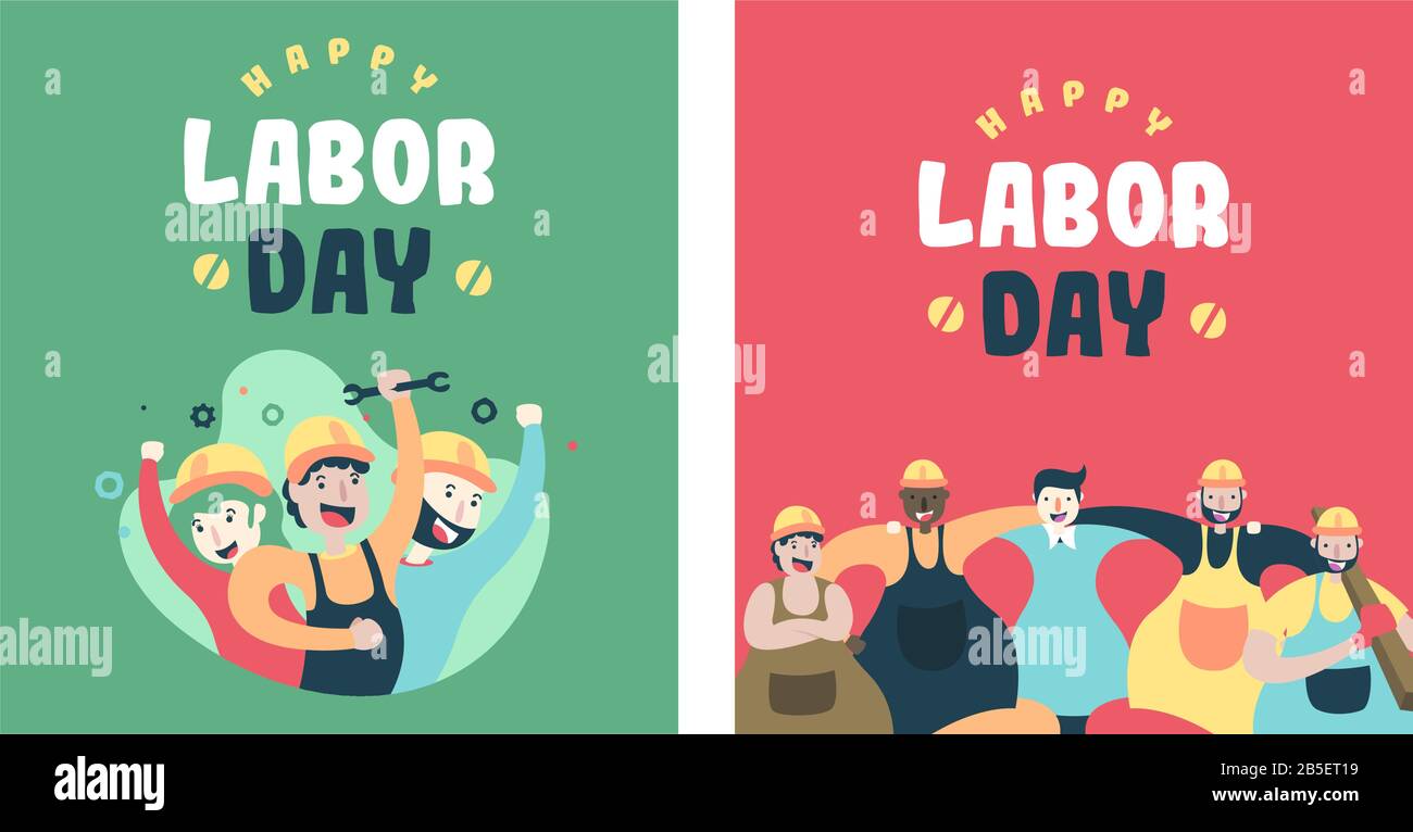 Holiday banner happy labor Cut Out Stock Images & Pictures - Alamy