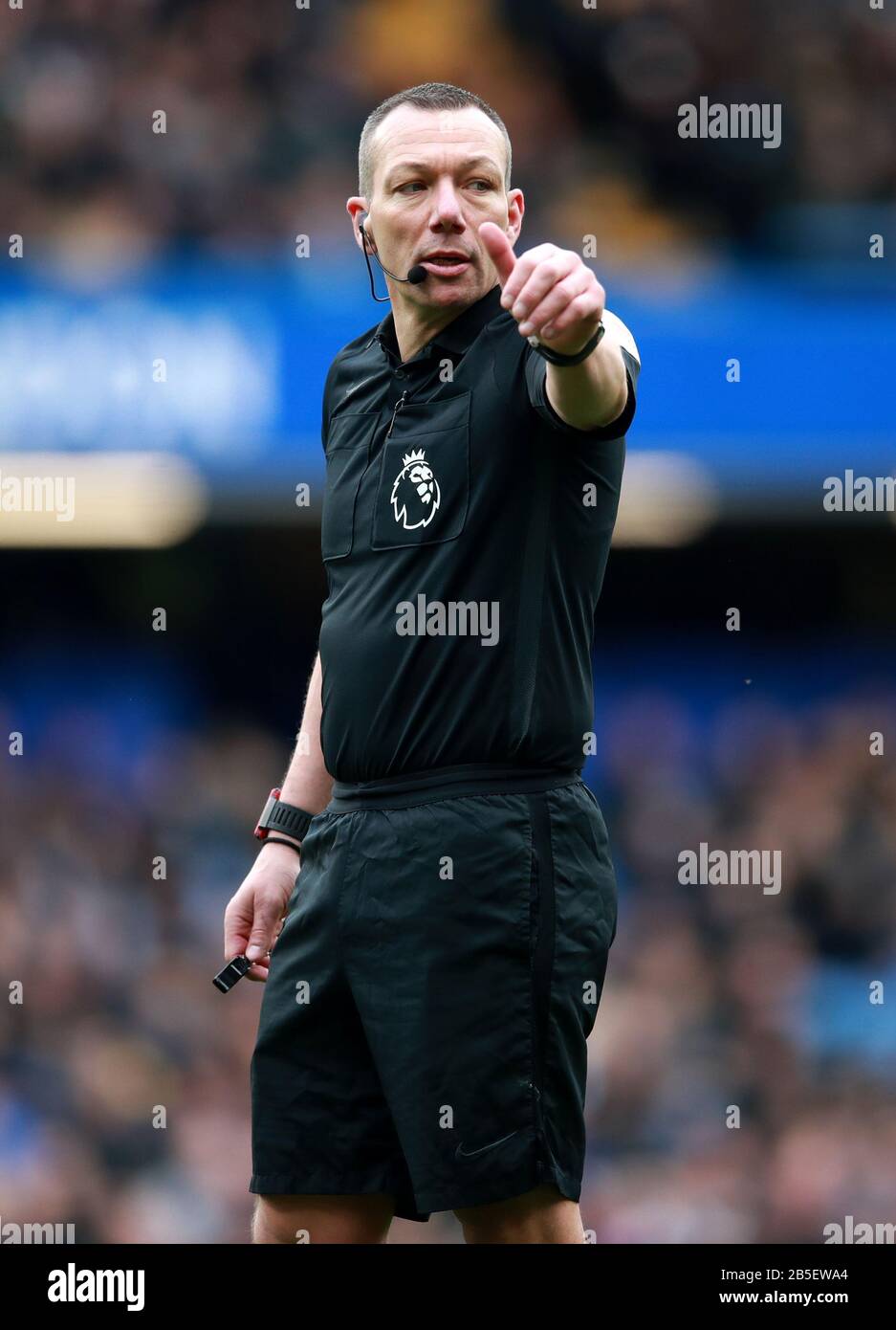Match referee Kevin Friend during the Premier League match at Stamford ...
