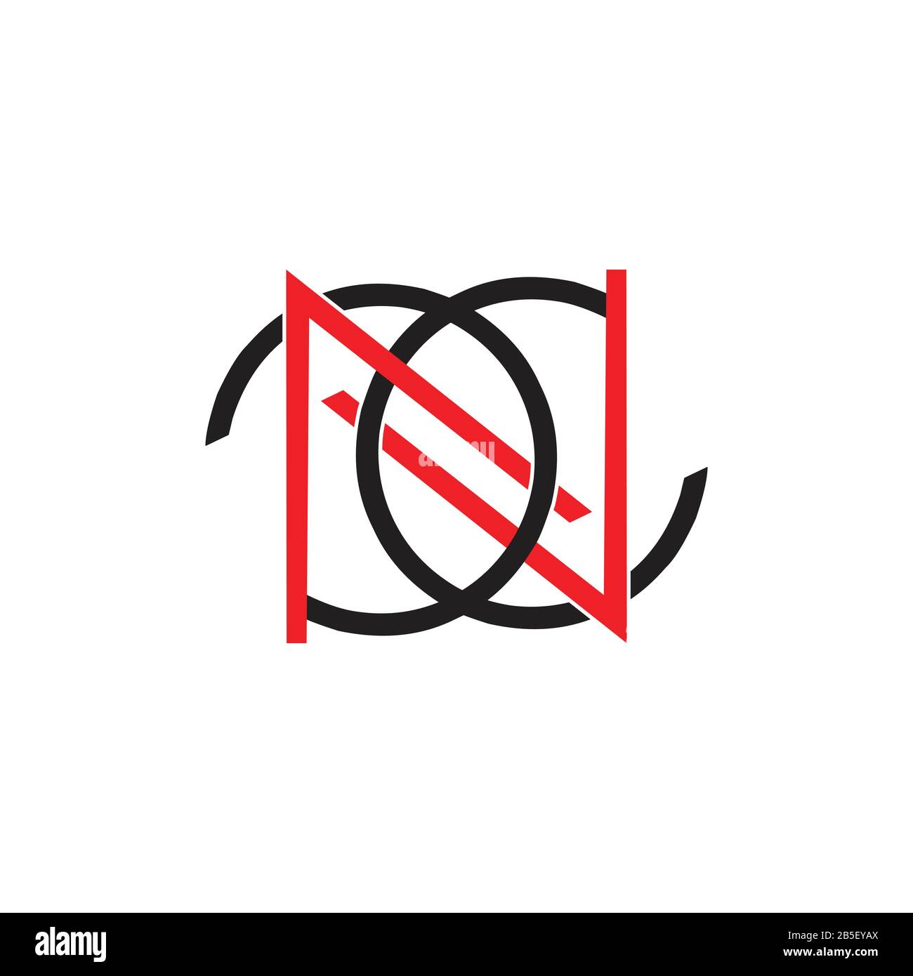 letter n overlapping line geometric brand logo vector Stock Vector ...