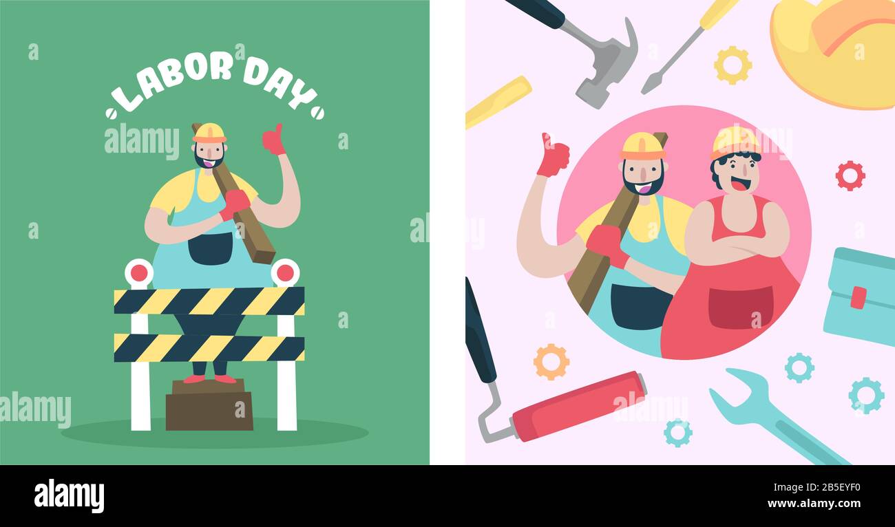 Holiday banner happy labor Cut Out Stock Images & Pictures - Alamy