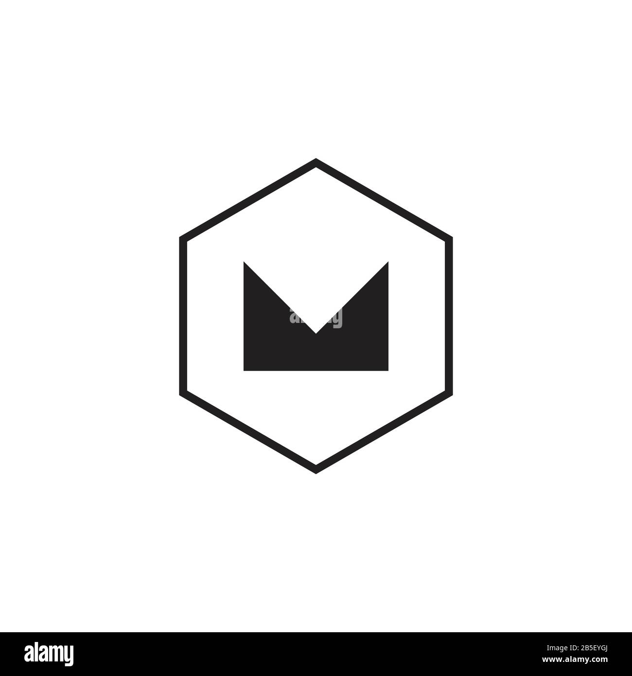 letter m simple geometric hexagon logo vector Stock Vector Image & Art ...