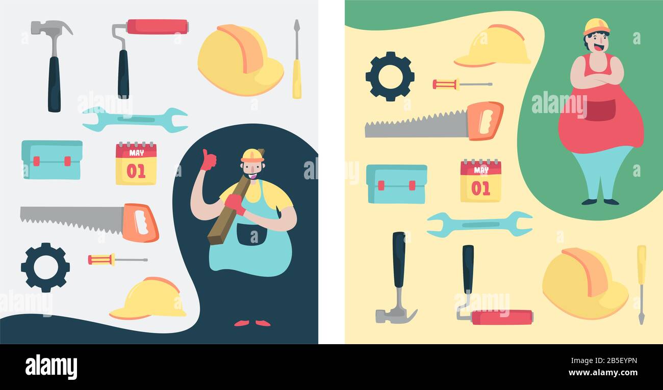 Holiday banner happy labor Cut Out Stock Images & Pictures - Alamy