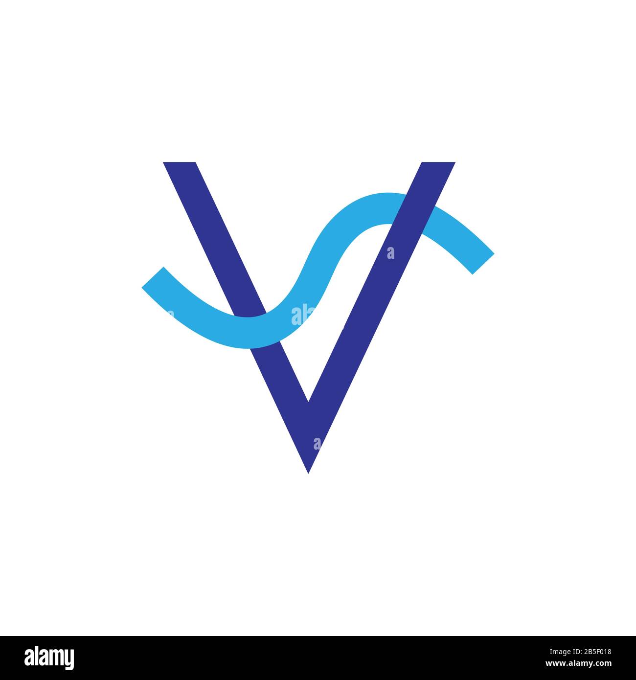 letter vs simple overlapping line logo vector Stock Vector Image & Art ...