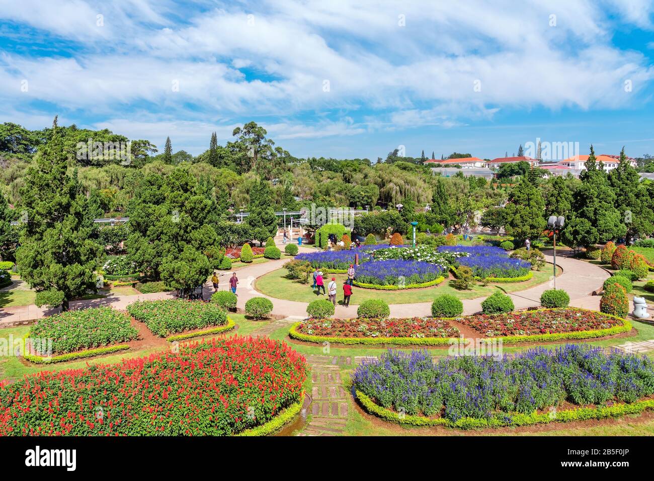 DALAT-VIETNAM-APRIL 27, 2019: Beautiful scenery of famous flower park ...