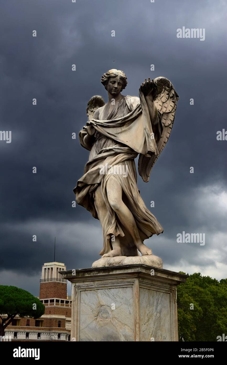 Castle Sant Angelo and Ponte Sant Angelo with its Angel Statues Stock ...