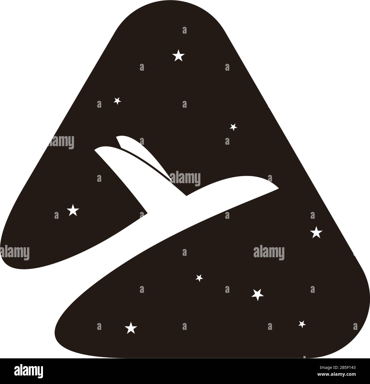 triangle swoosh airplane sky stars motion symbol logo vector Stock ...