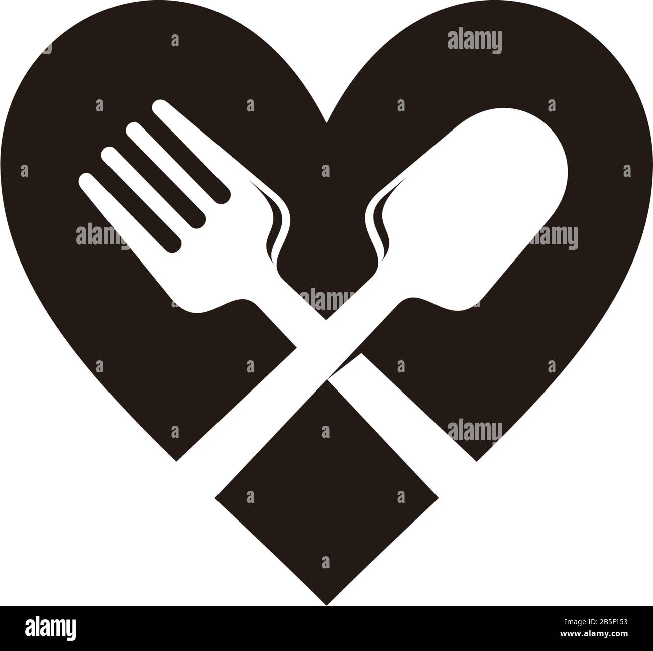 love eat spoon fork simple decoration symbol vector Stock Vector Image ...
