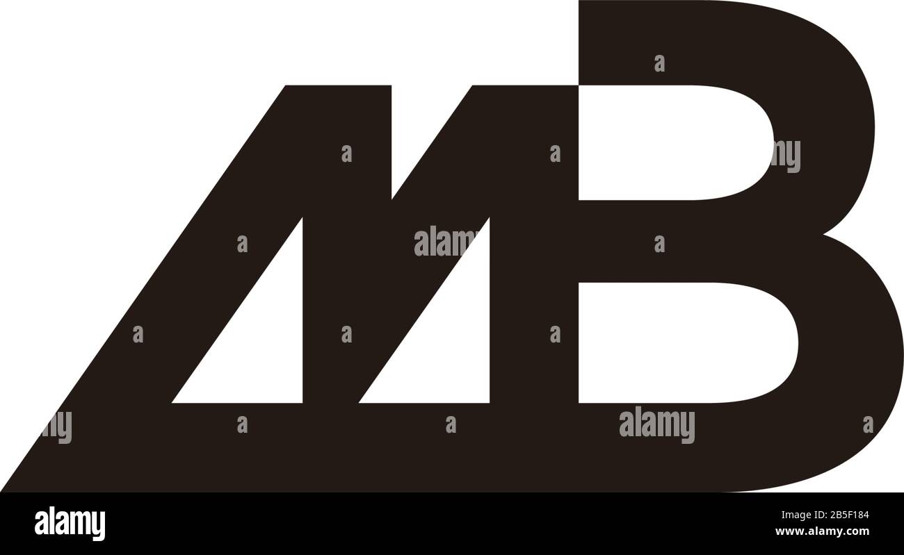 letter mb linked geometric line simple design symbol logo vector Stock ...