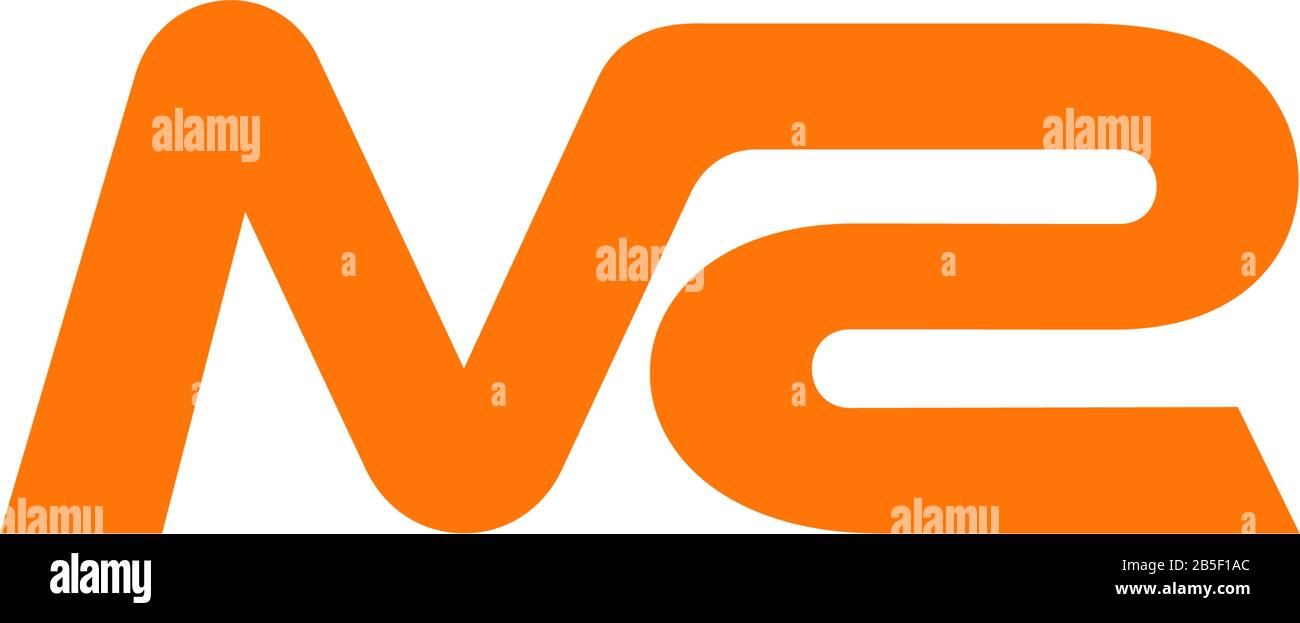 letter m2 simple linked line symbol logo vector Stock Vector Image ...