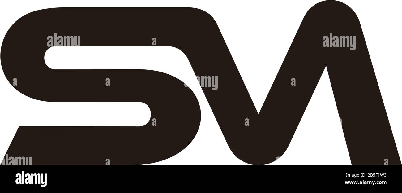 letter sm simple connect line symbol logo vector Stock Vector Image ...