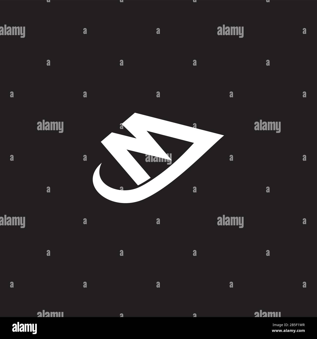 letter mj abstract swoosh fly airplane symbol logo vector Stock Vector ...