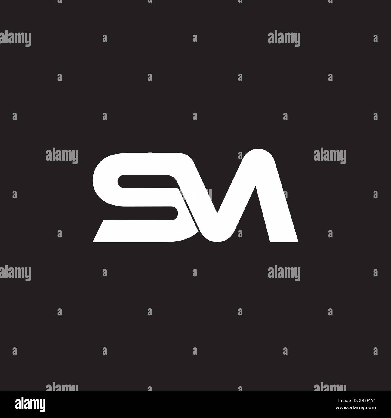 letter sm simple linked overlapping symbol logo vector Stock Vector ...