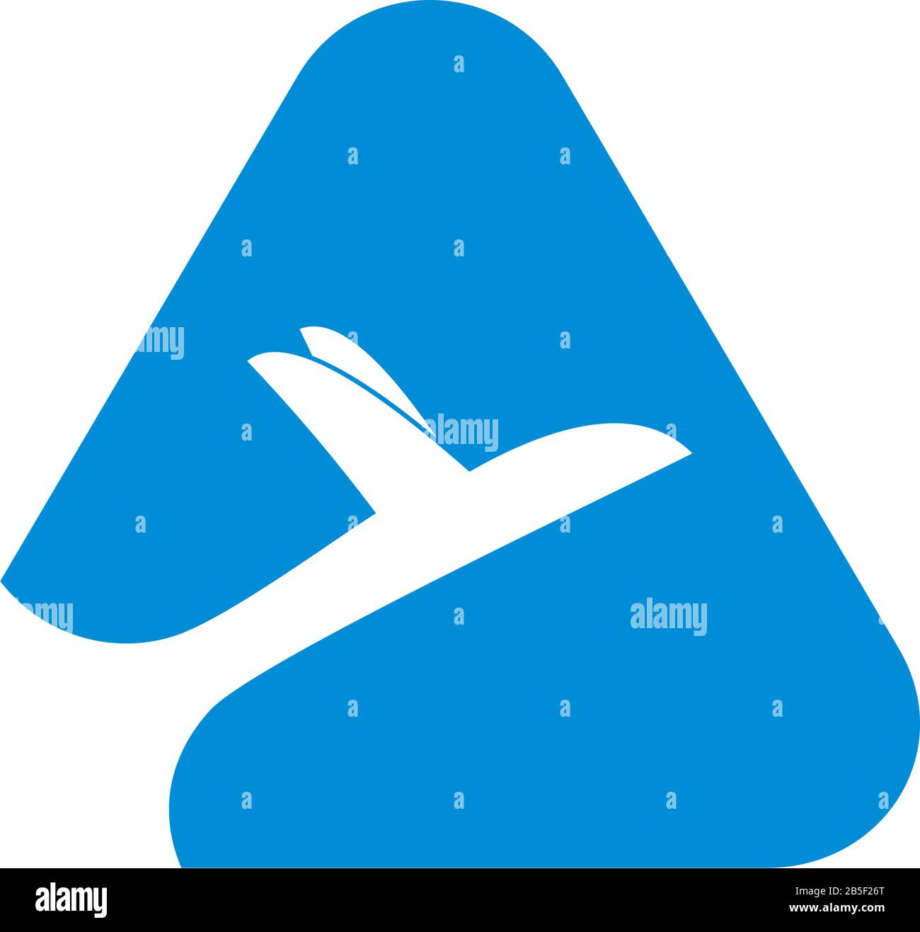 triangle swoosh airplane fly blue sky motion symbol logo vector Stock ...