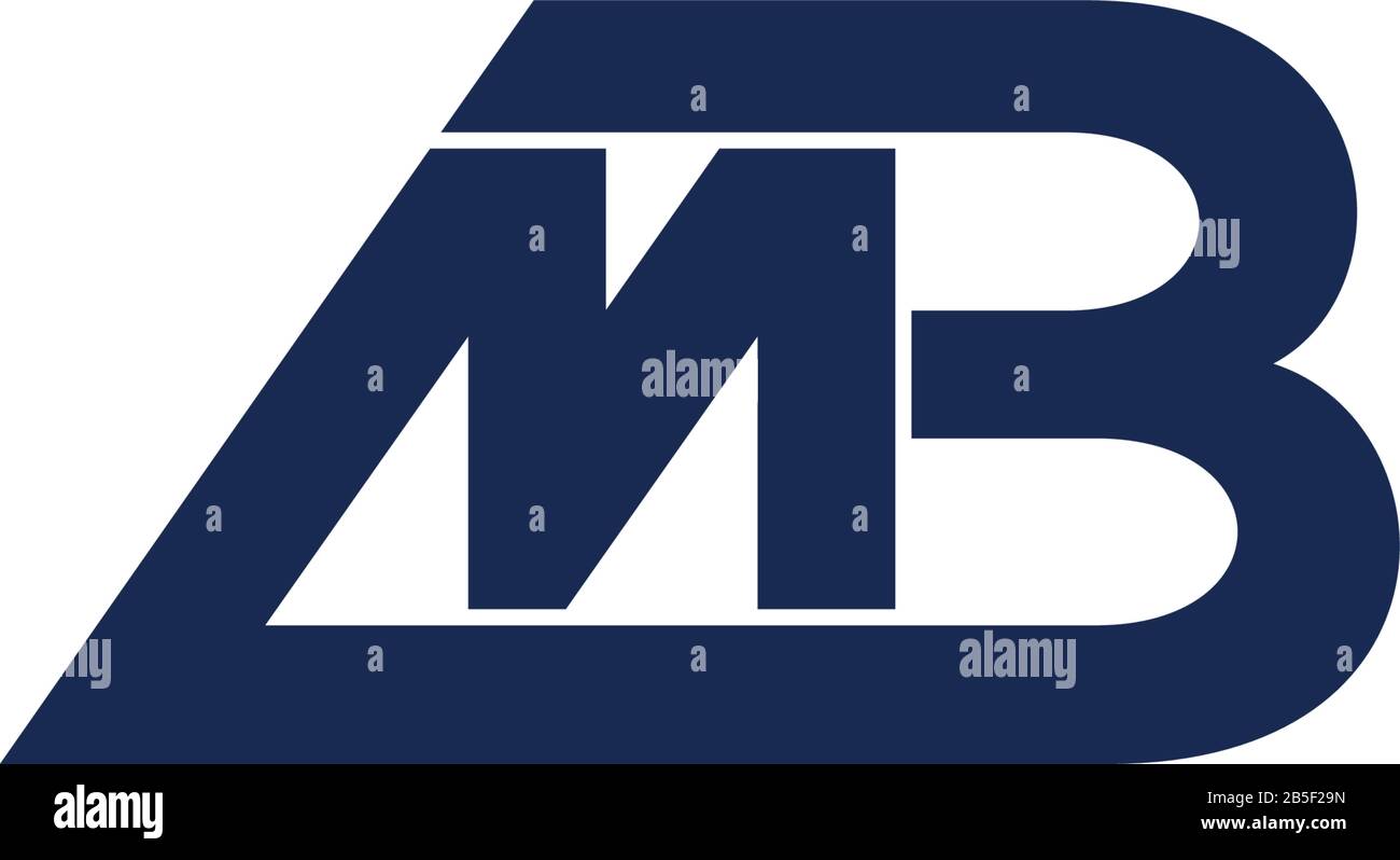 letter mb linked geometric line motion design symbol logo vector Stock ...