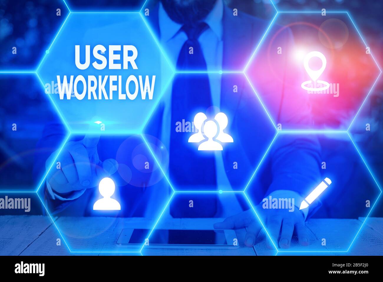 Handwriting Text User Workflow Conceptual Photo Orchestrated And Repeatable Pattern Of Business