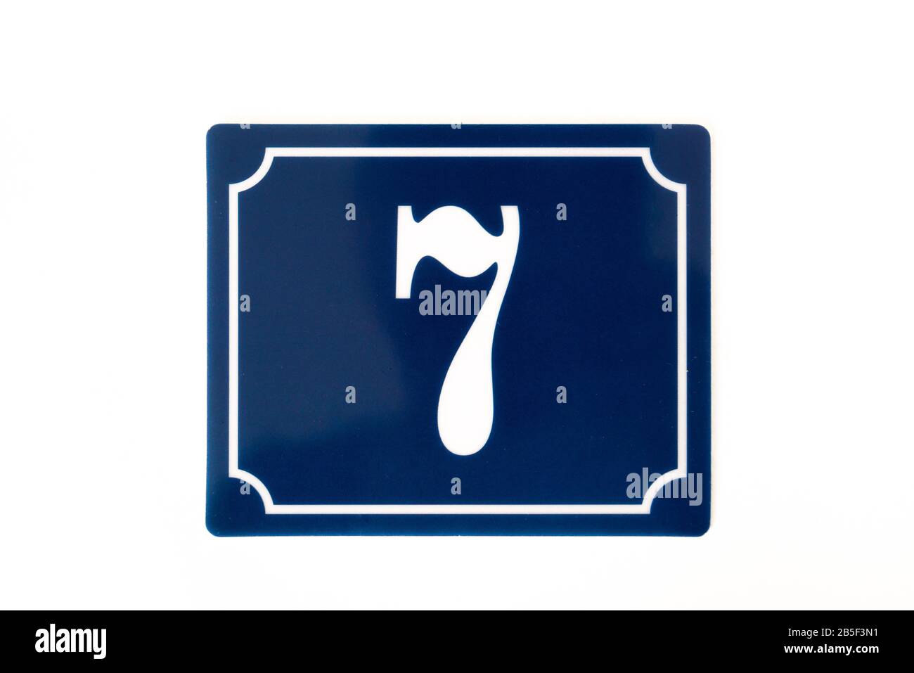 Apartment house number metal plate, number seven 7 Stock Photo - Alamy