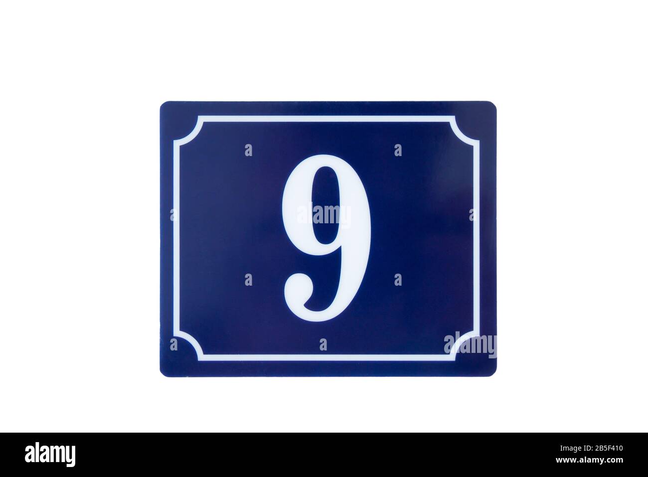 Apartment house number metal plate, number nine 9 Stock Photo - Alamy