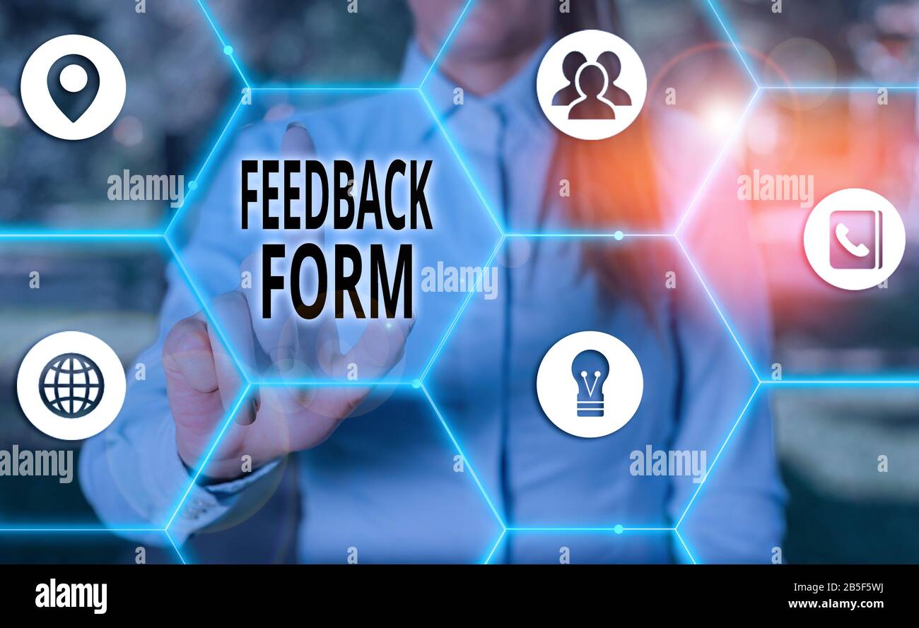 Handwriting text Feedback Form. Conceptual photo way in which customer ...